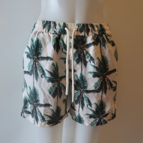 Duvin | Swim | Mens Duvin We Likes To Party White Green Tropical Palm ...